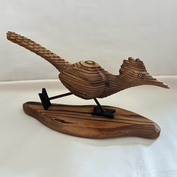 Vintage | Accents | Vintage Carved Wood Roadrunner Figurine | Poshmark